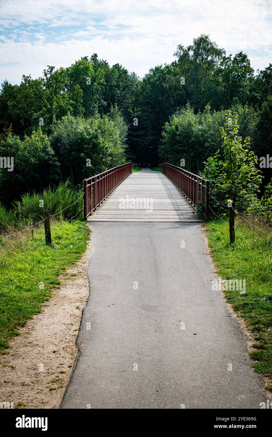 the uncovered bridge in denmark near bryrup Stock Photo - Alamy