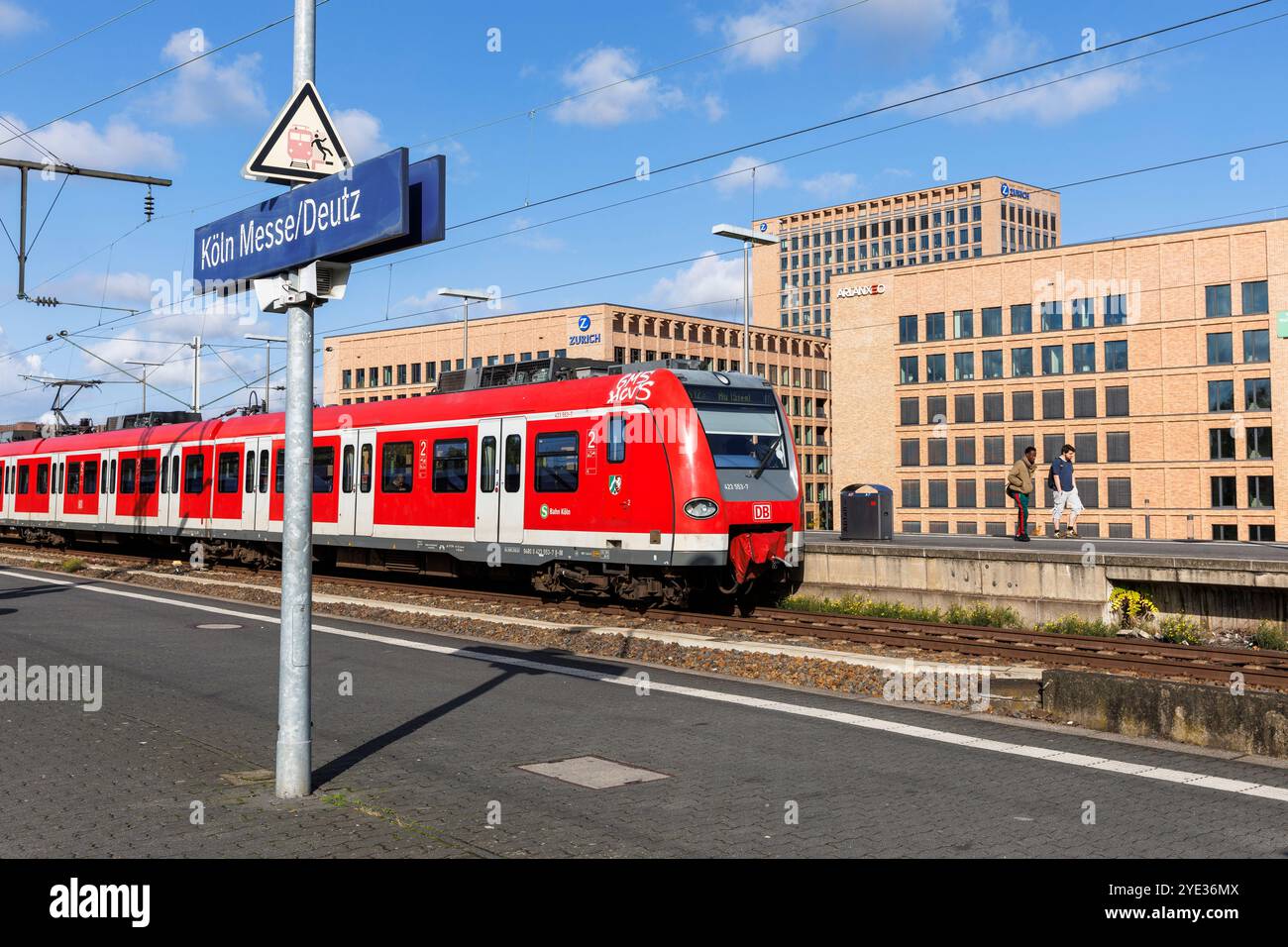 S-Bahn regional train in the station Deutz, Cologne, Germany. S-Bahn ...