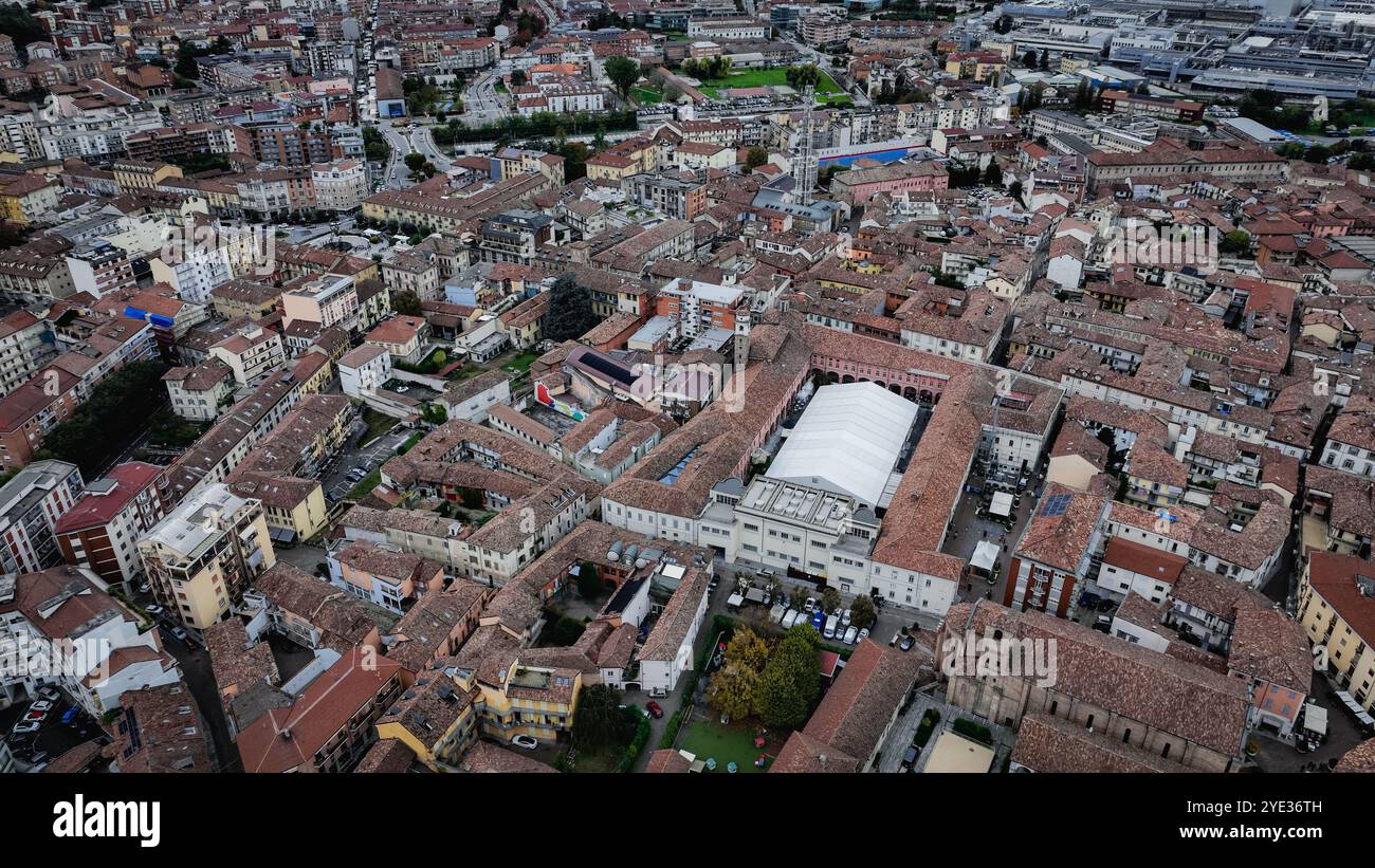 This aerial perspective of Alba highlights the charming rooftops and ...