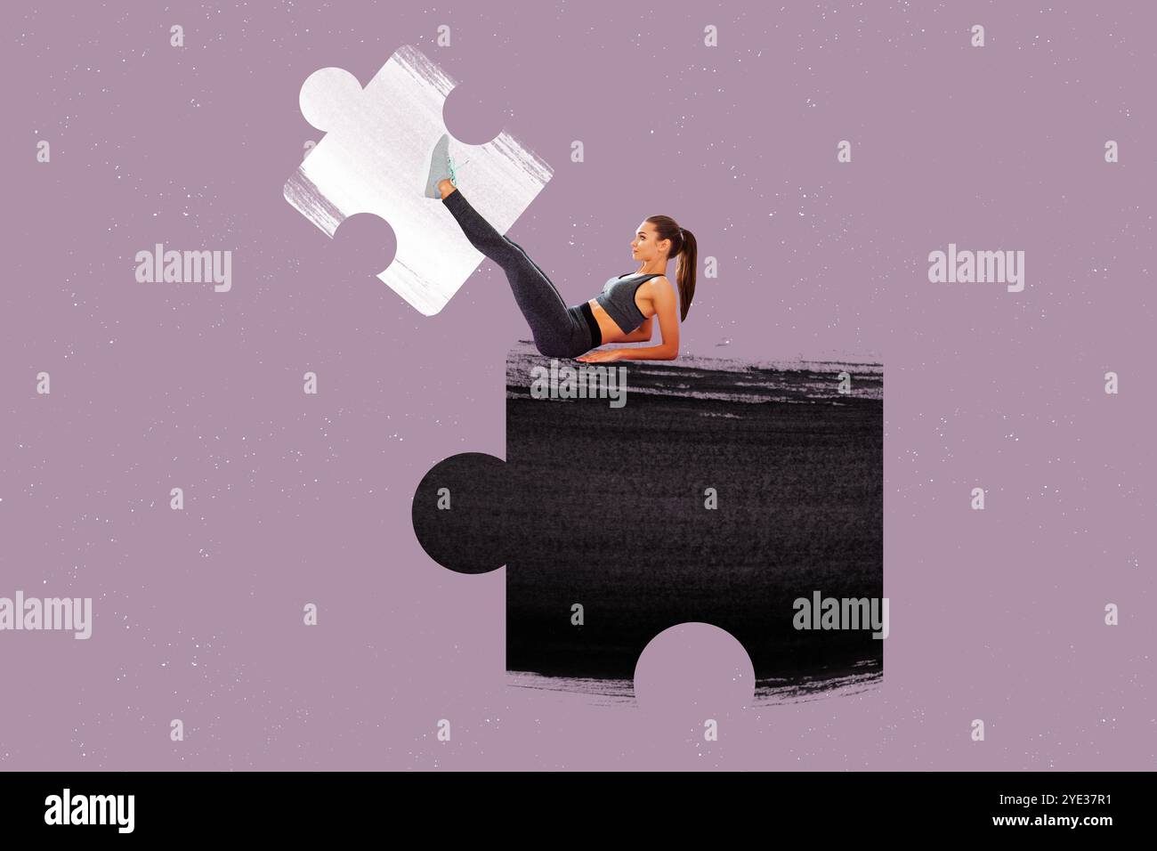 Trend artwork image collage of huge dilemma solve jigsaw solution ...