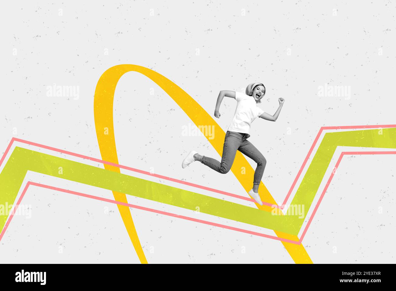 Composite trend artwork sketch image photo collage of miniature young ...