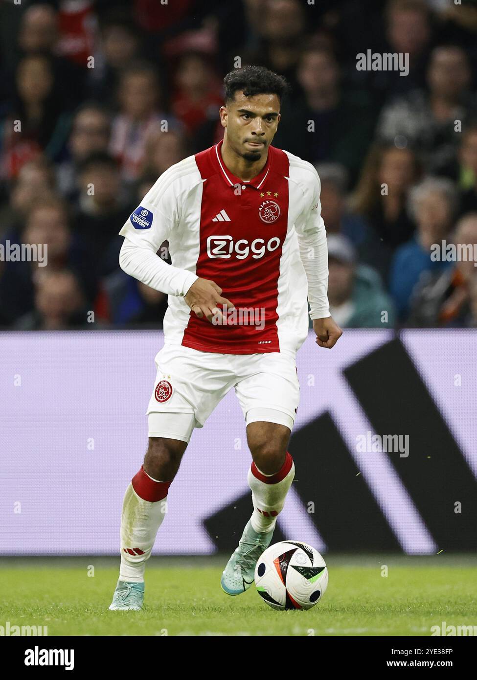 AMSTERDAM - Owen Wijndal of Ajax during the Dutch Eredivisie match ...