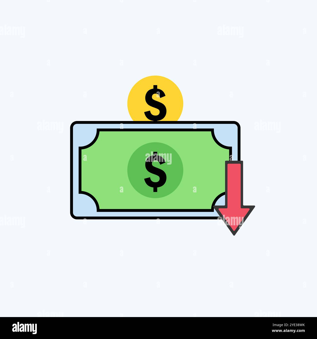 Overdraft icon vector art image Stock Vector Image & Art - Alamy