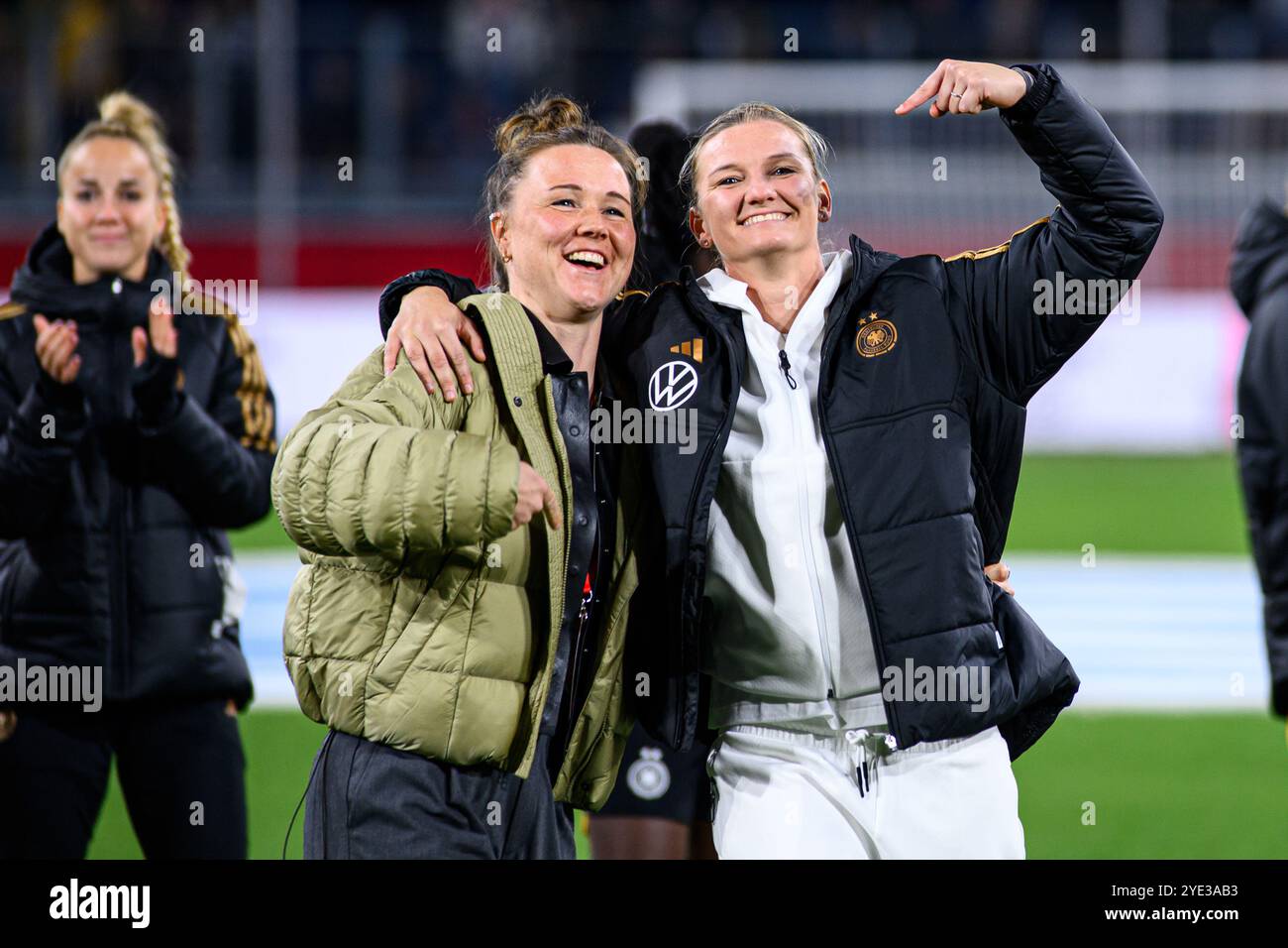 DUISBURG, GERMANY - 28 OCTOBER, 2024: Marina Hegering, Alexandra Popp ...