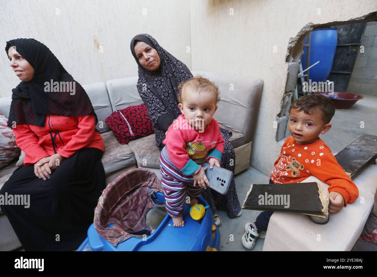 Palestinian baby Reem Abu Hayya, 8 months old, is being cared for by ...