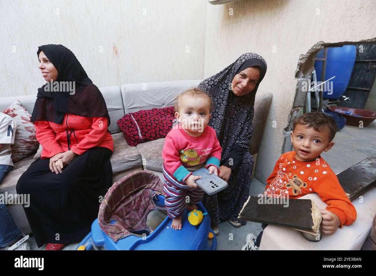 Palestinian baby Reem Abu Hayya, 8 months old, is being cared for by ...