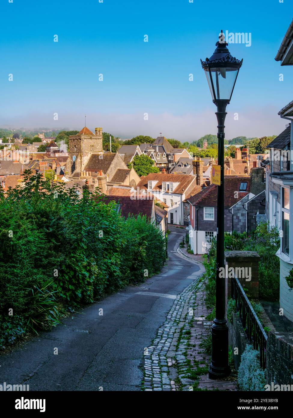 View towards St Thomas ecket Church, Lewes, East Sussex, England ...