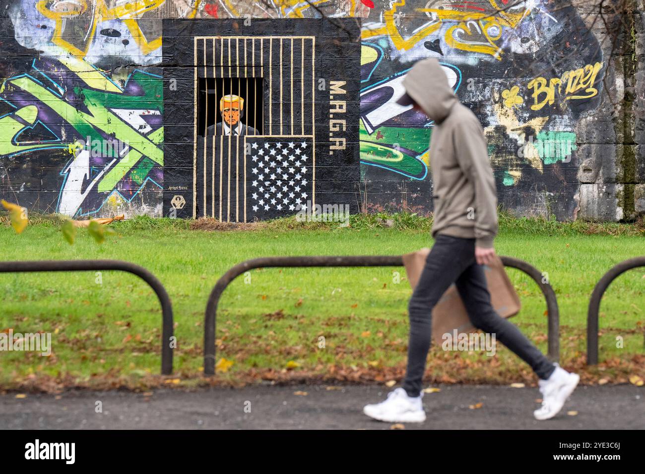 A piece of street art, by artist Ashley Rawson, depicting Republican ...