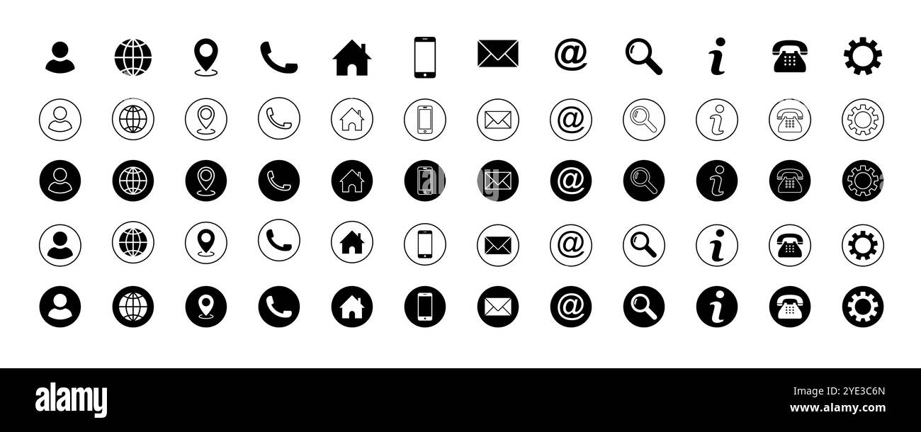 Contact icon set, Business icons, Web icon collection, Profile symbol ...