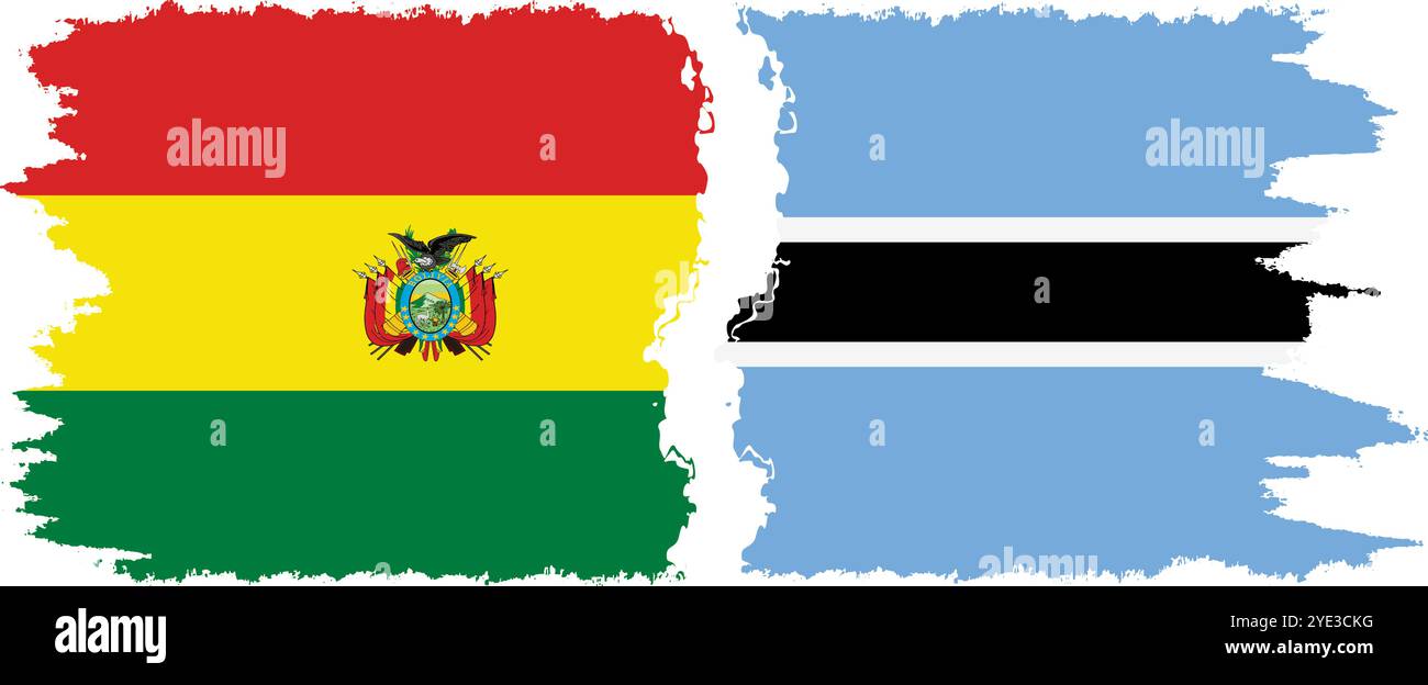 Botswana and Bolivia grunge flags connection, vector Stock Vector Image ...