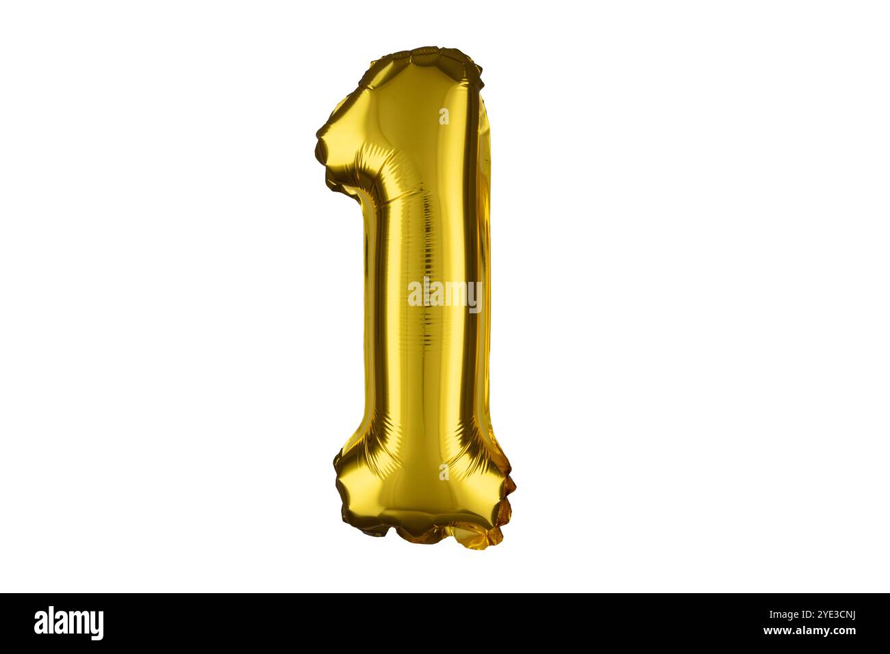 Helium golden balloon number one 1. Isolated on white Stock Photo - Alamy