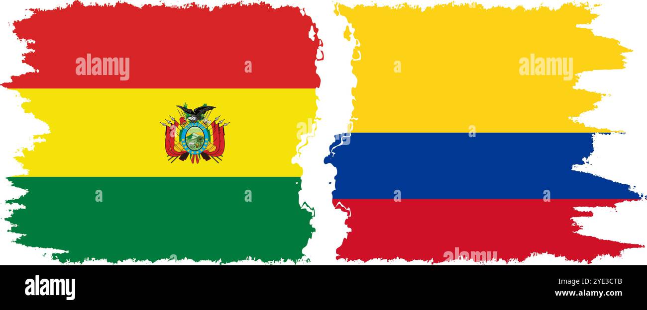 Colombia and Bolivia grunge flags connection, vector Stock Vector Image ...