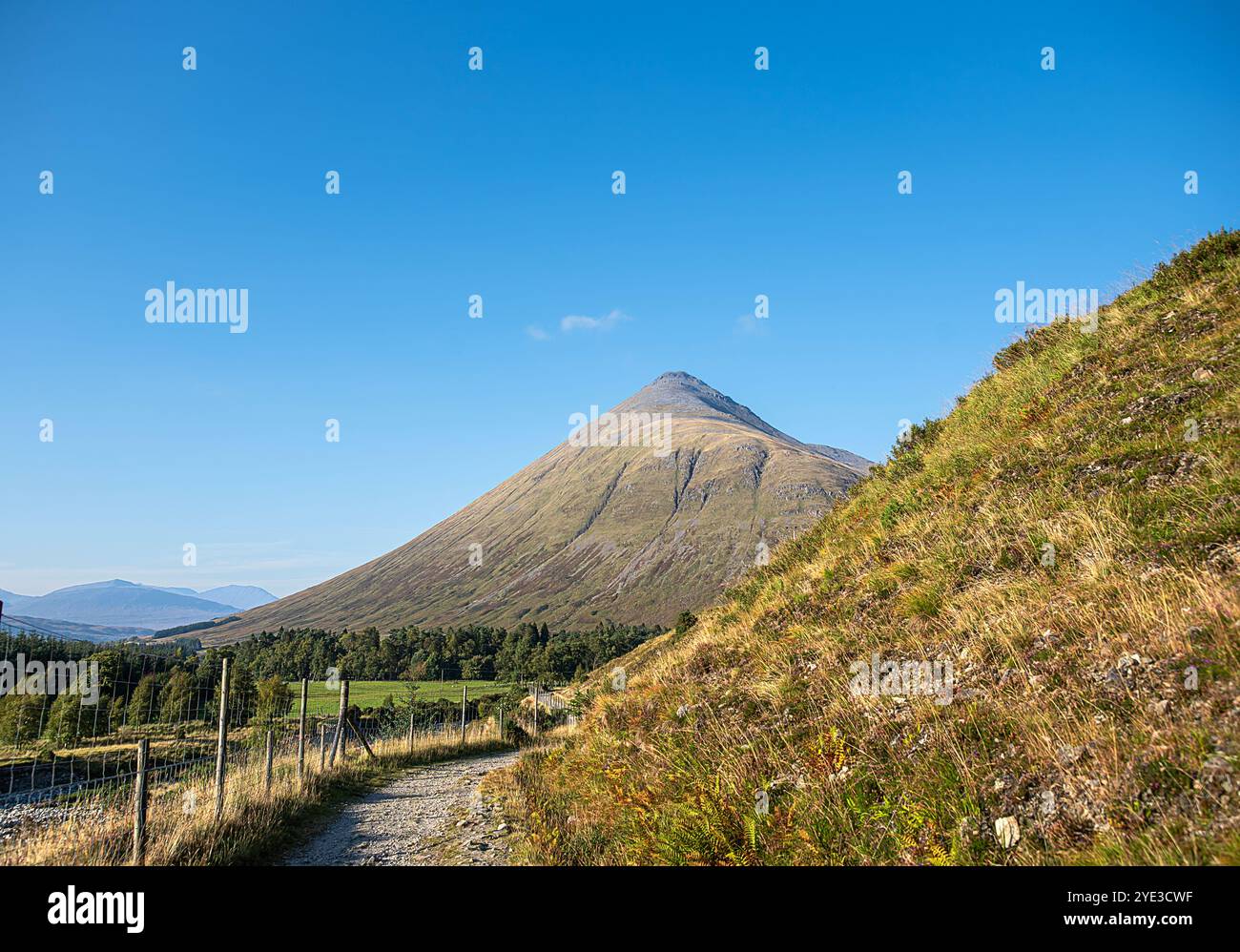 Landscape photography of mountain Beinn Dorain in the valley Glen Orchy ...