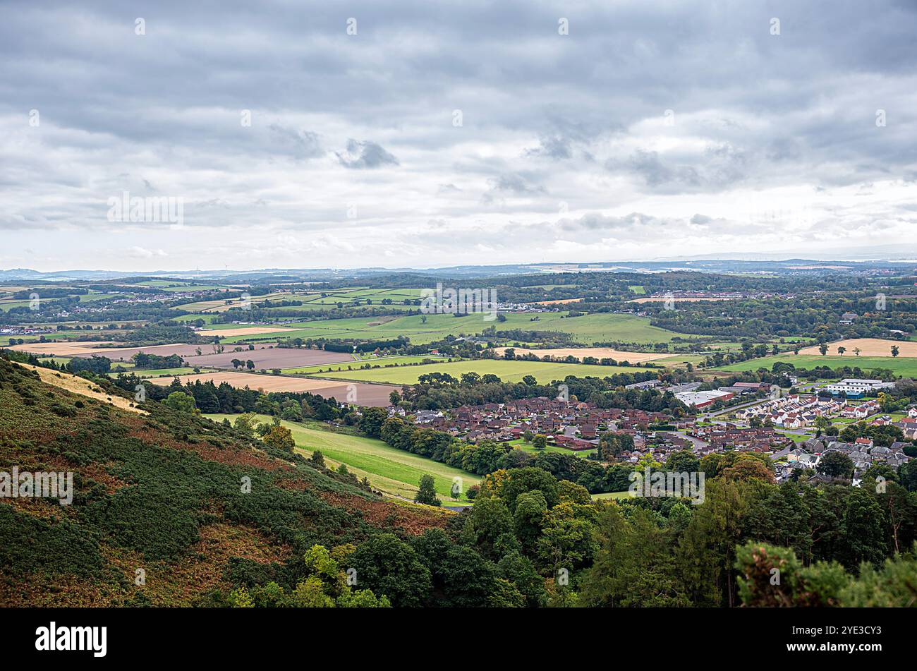 Landscape photography of valley Alva glen and town Alva, Scotland ...
