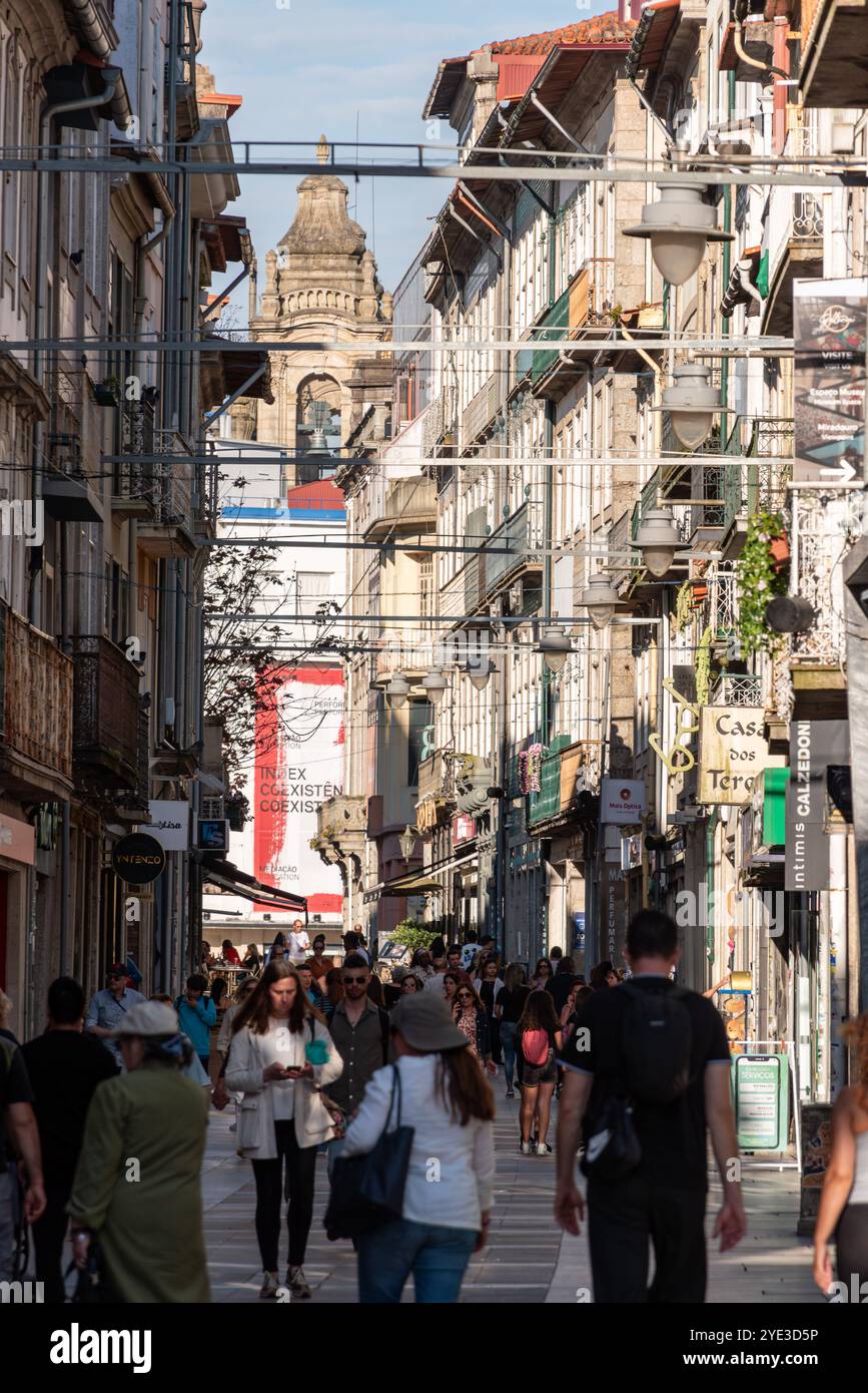 Braga, Portugal - Mai 24, 2024 - Old town of Braga showcasing busy Dom ...