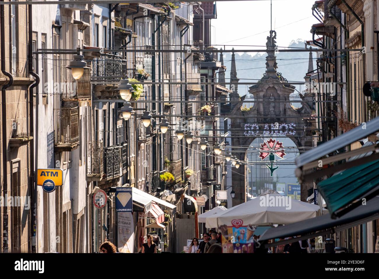 Braga, Portugal - Mai 24, 2024 - Old town of Braga showcasing busy Dom ...