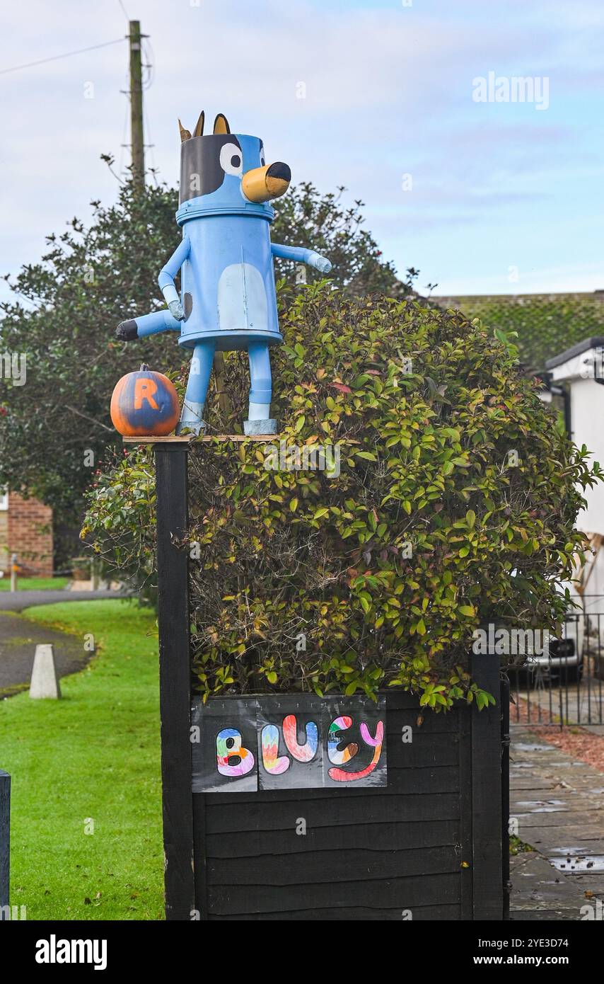 Worthing UK 29th October 2024 - A Bluey scarecrow (based on the ...