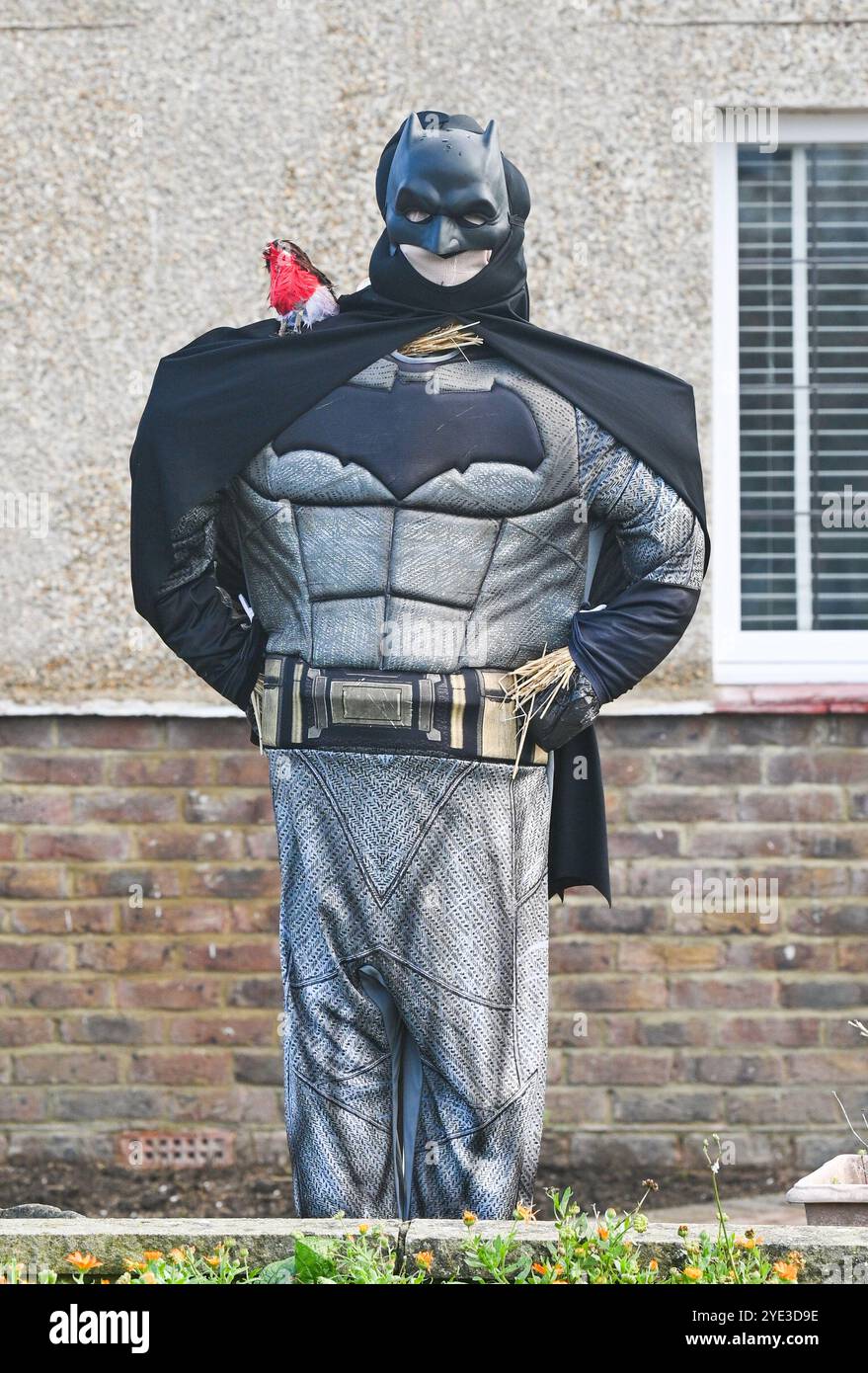 Worthing UK 29th October 2024 - A Batman and rather small Robin ...