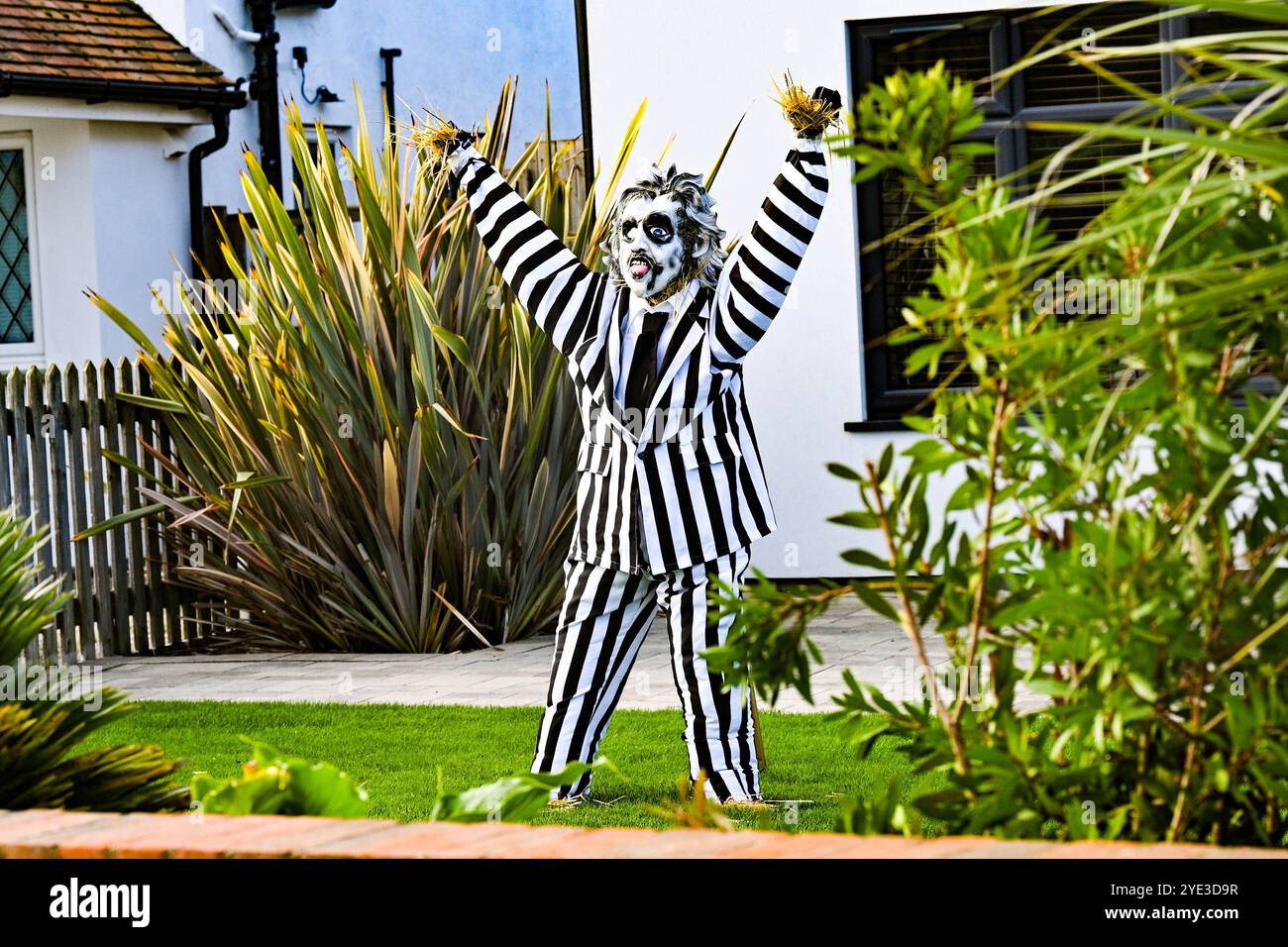 Worthing UK 29th October 2024 - One of the scary scarecrows on display ...