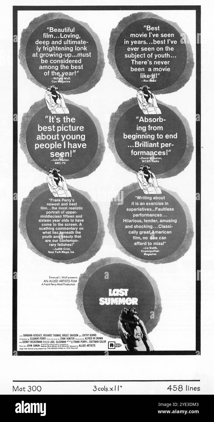 RICHARD THOMAS BARBARA HERSHEY BRUCE DAVISON and CATHERINE BURNS in ...