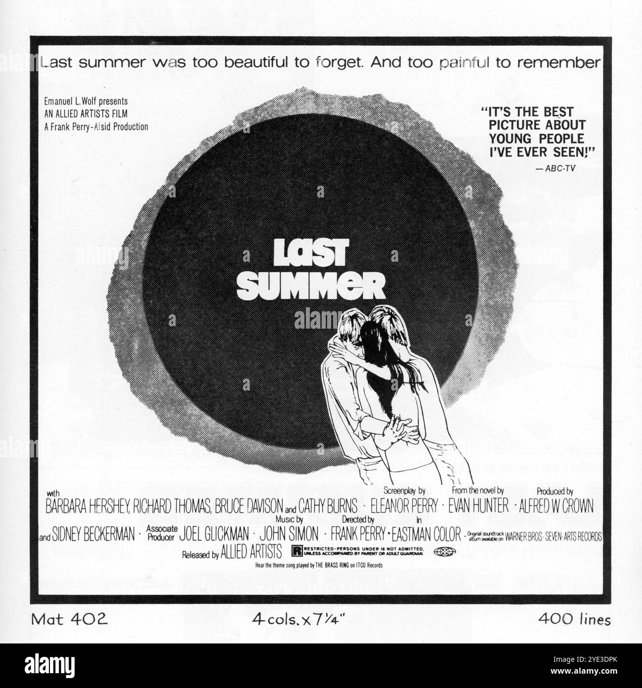 RICHARD THOMAS BARBARA HERSHEY BRUCE DAVISON and CATHERINE BURNS in ...