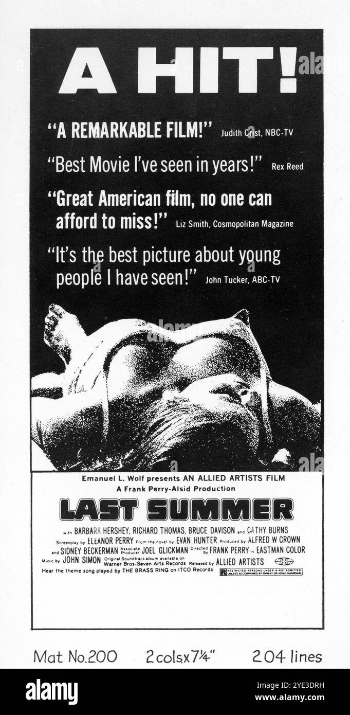 RICHARD THOMAS BARBARA HERSHEY BRUCE DAVISON and CATHERINE BURNS in ...