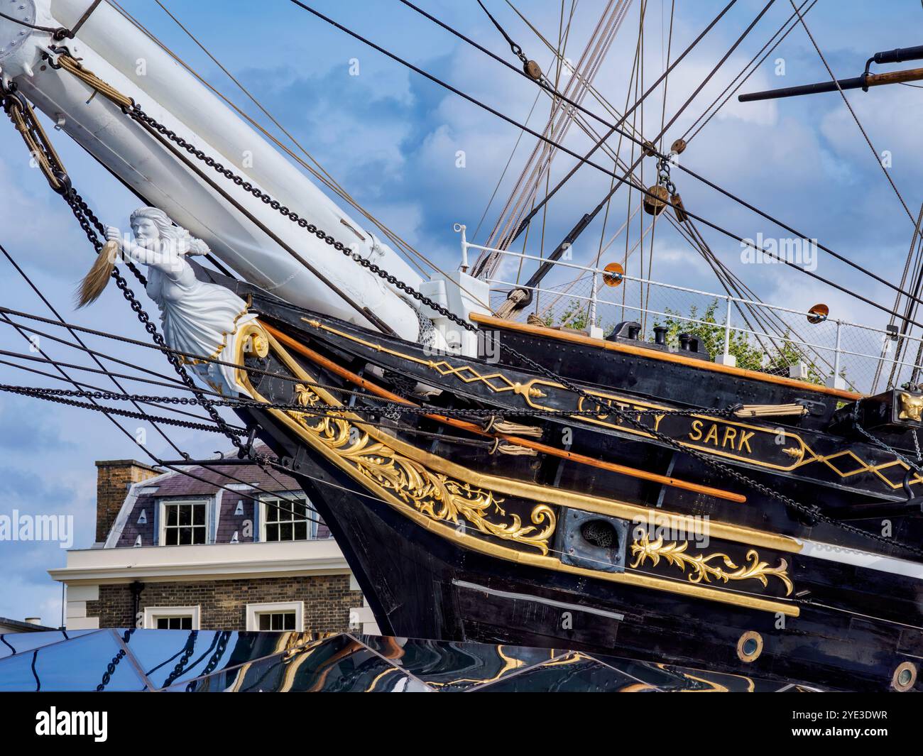 Cutty Sark British Clipper Ship, detailed view, Greenwich, London ...