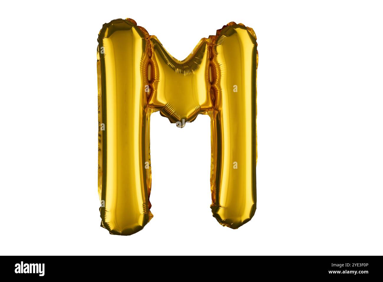Helium gold balloon letter M isolated on white Stock Photo - Alamy