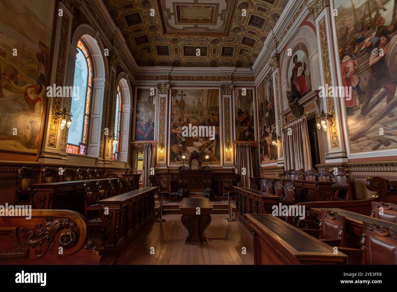 Porto, Portugal - Mai 28, 2024 - Commercial court room in the ...
