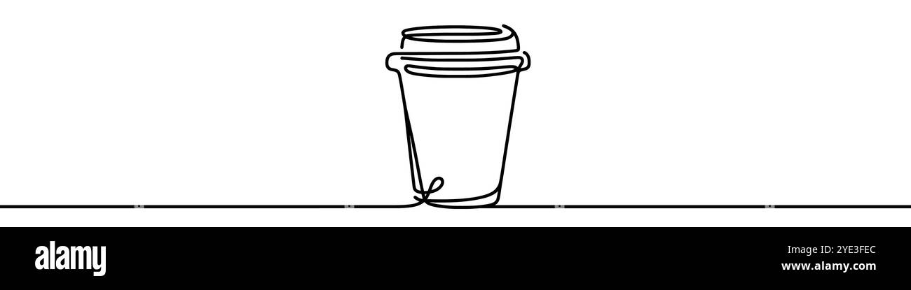 Continuous line drawing representing a coffee cup. Vector illustration ...