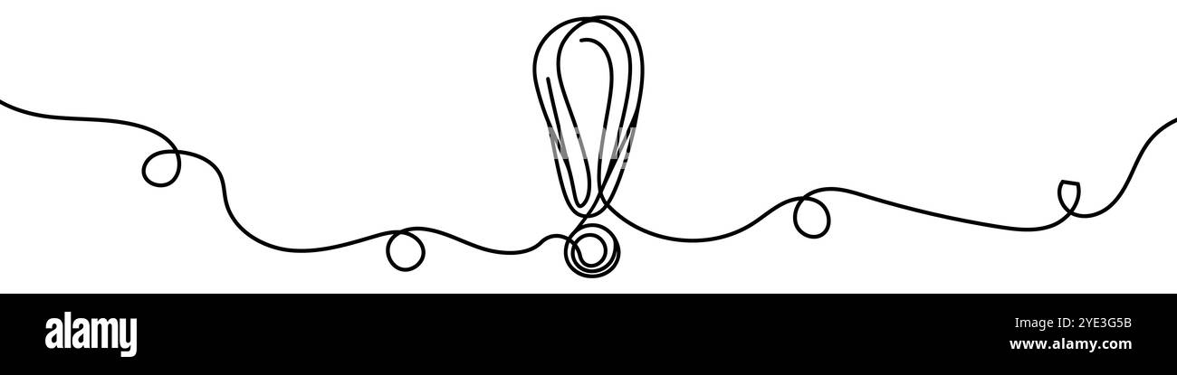 Continuous linear drawing of exclamation mark. One line drawing ...