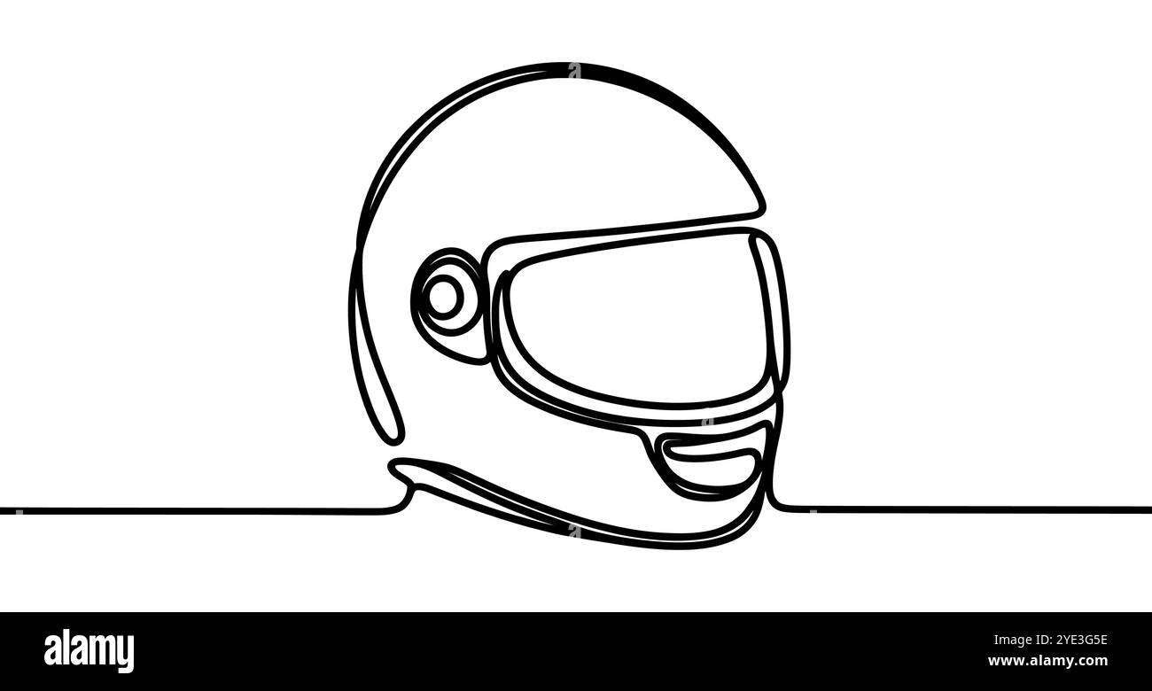 Minimalist vector illustration of a motorcycle helmet created using a ...