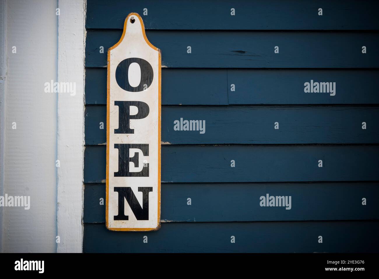 Wooden open sign hi-res stock photography and images - Alamy