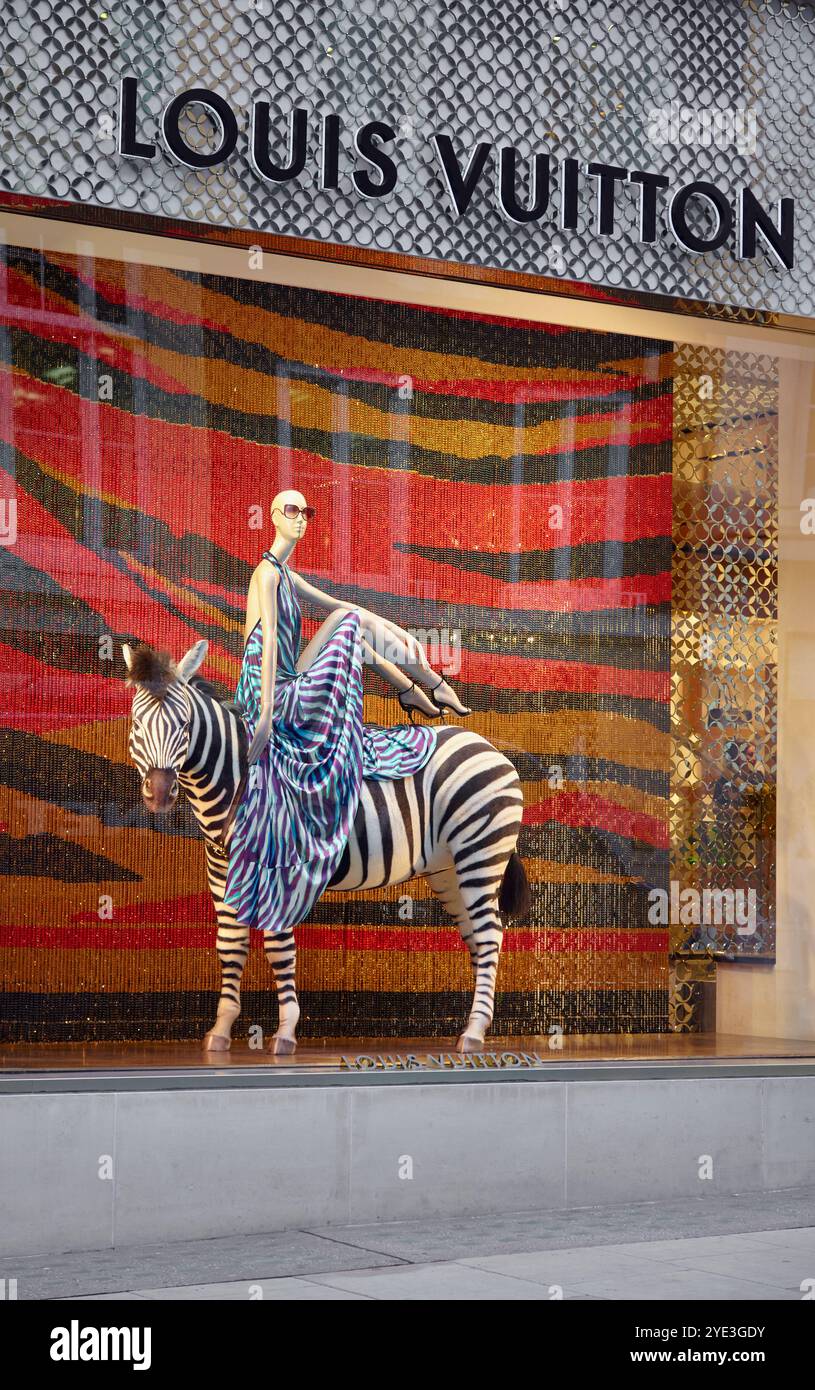 Louis Vuitton shop window display, New Bond Street, London Stock Photo ...