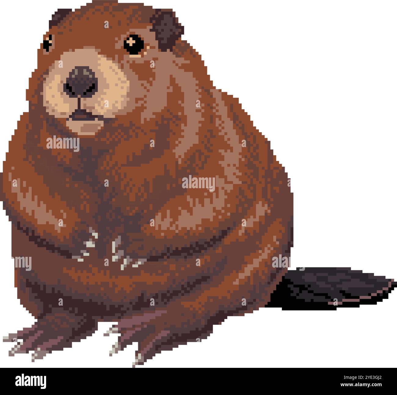 Beaver pixel art. 8 bit wildlife forest animal. Old school vintage ...