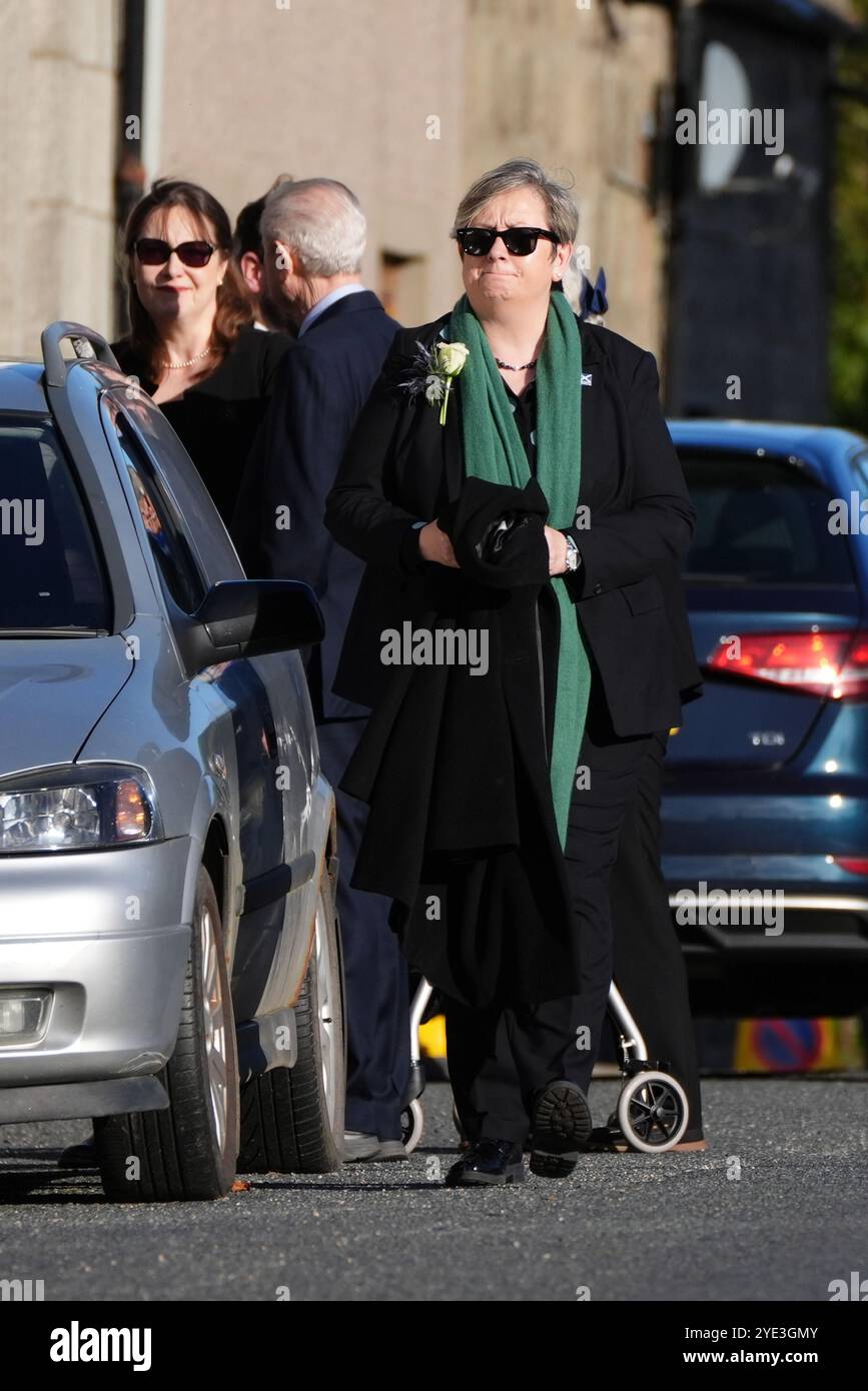 Joanna Cherry (centre) arrives for the funeral service of former first ...