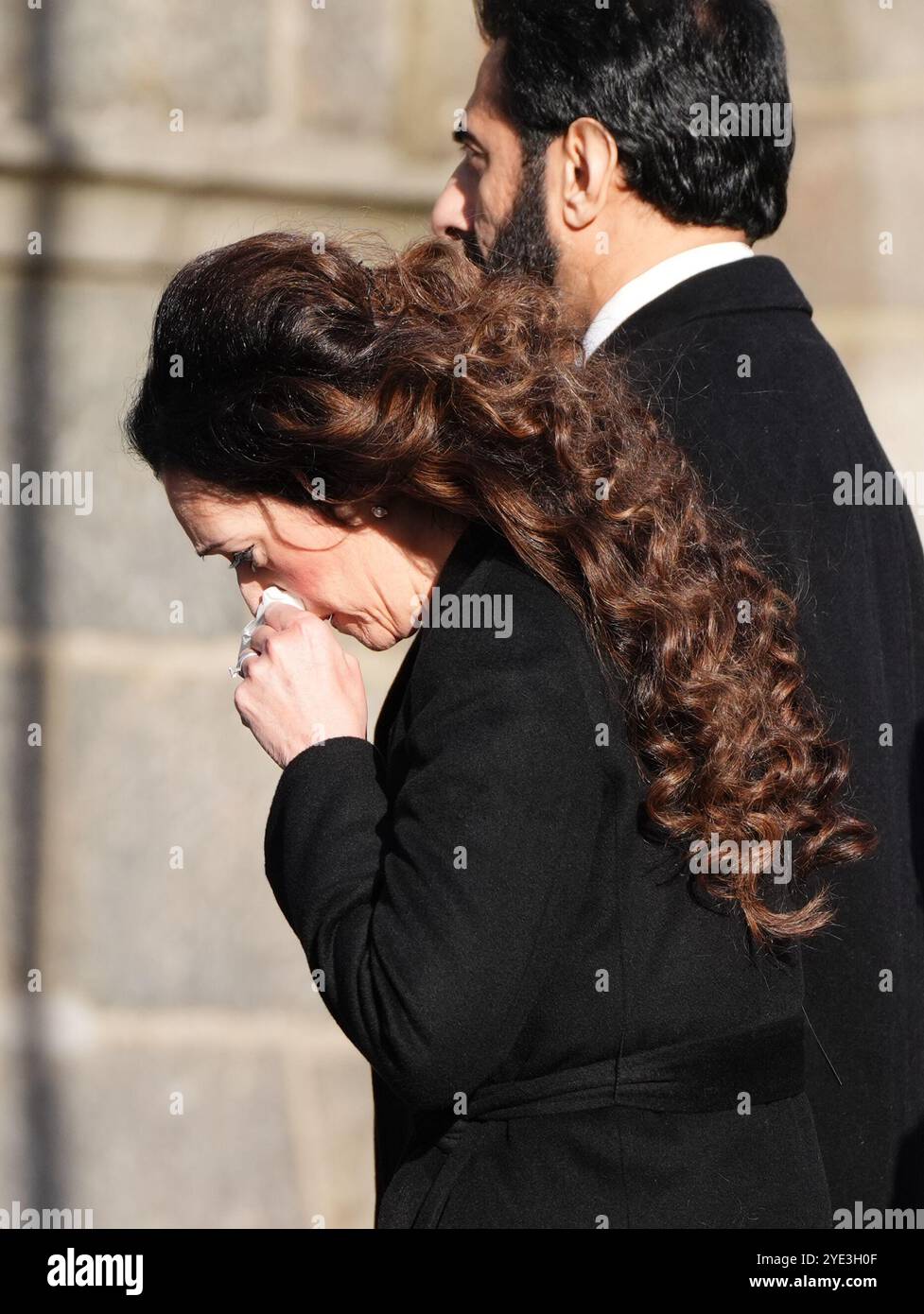 Tasmina Ahmed-Sheikh (left) arrives with her partner Zulfiqar Sheikh ...