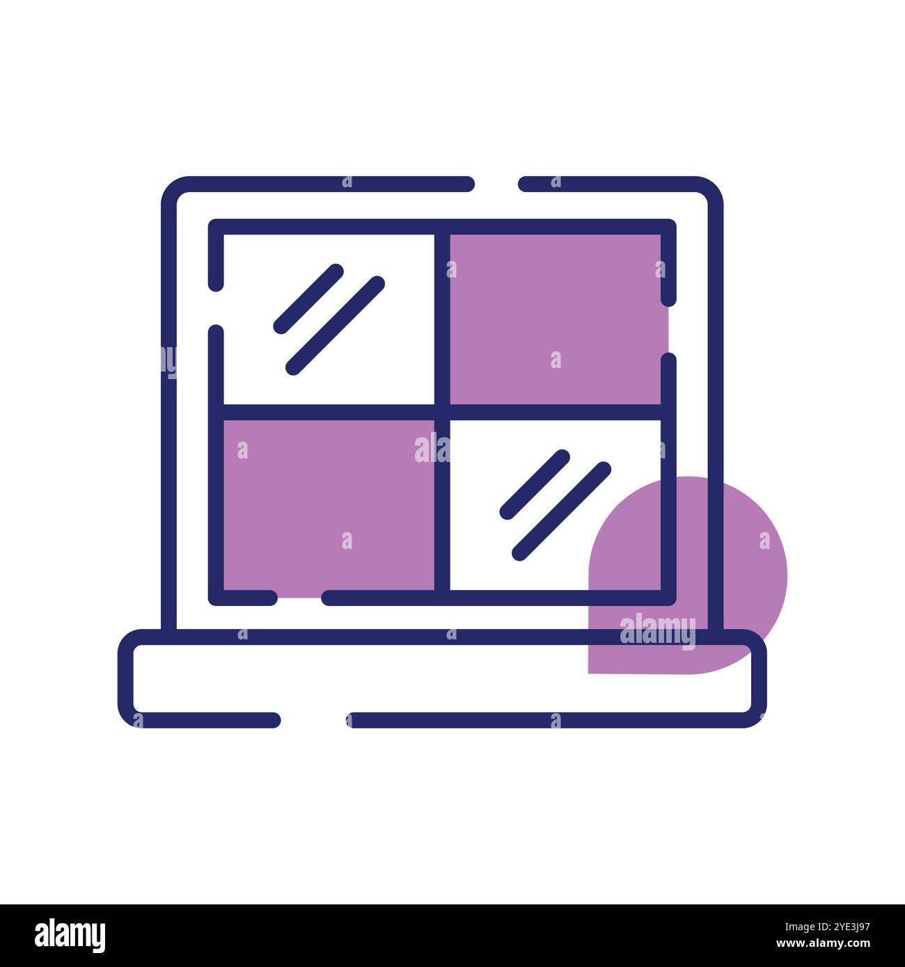 Glass window with different blocks, icon of window in modern style ...
