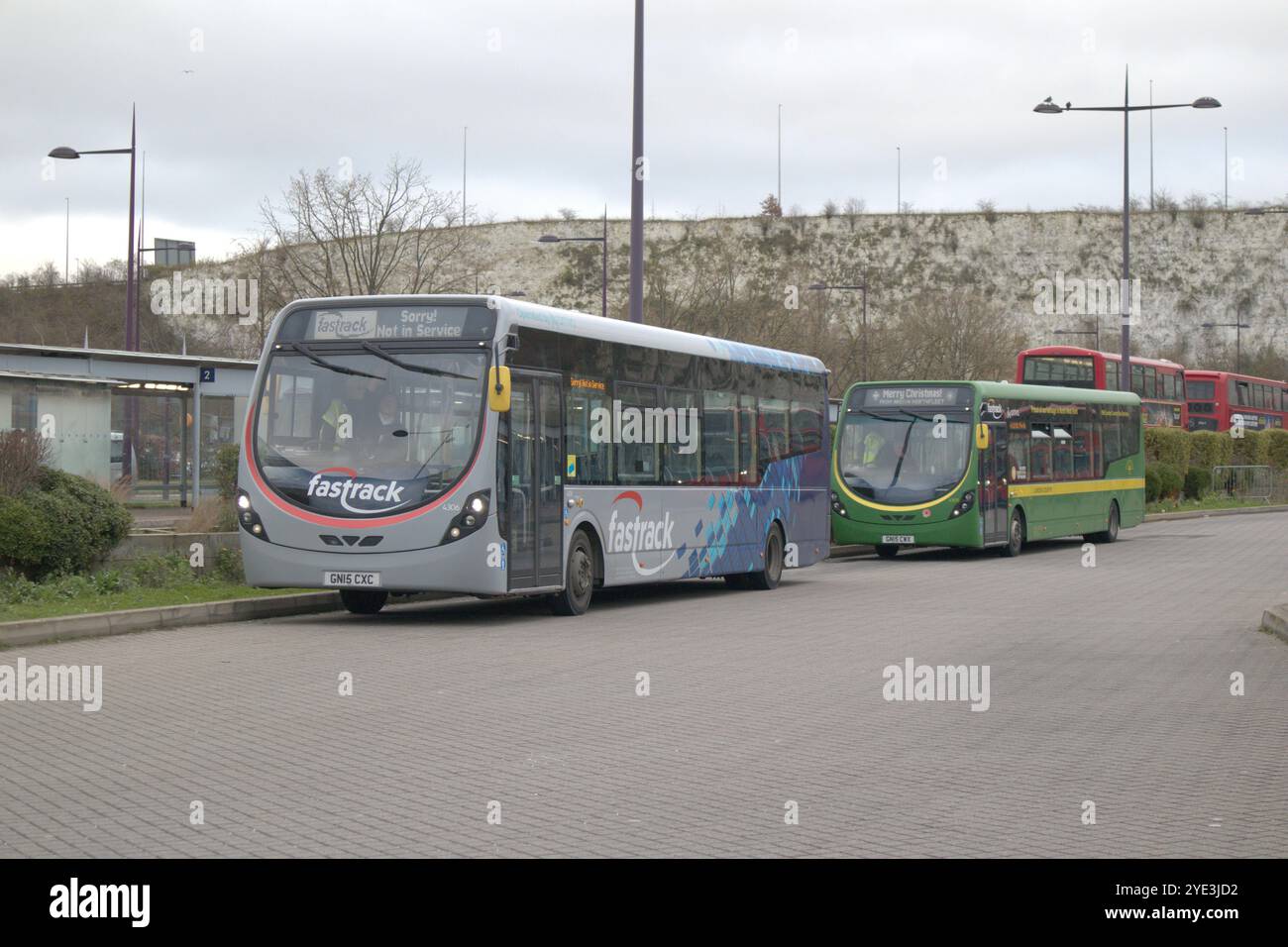 Arriva Kent Thameside - Fastrack bus - Wrightbus Streetlite Stock Photo ...