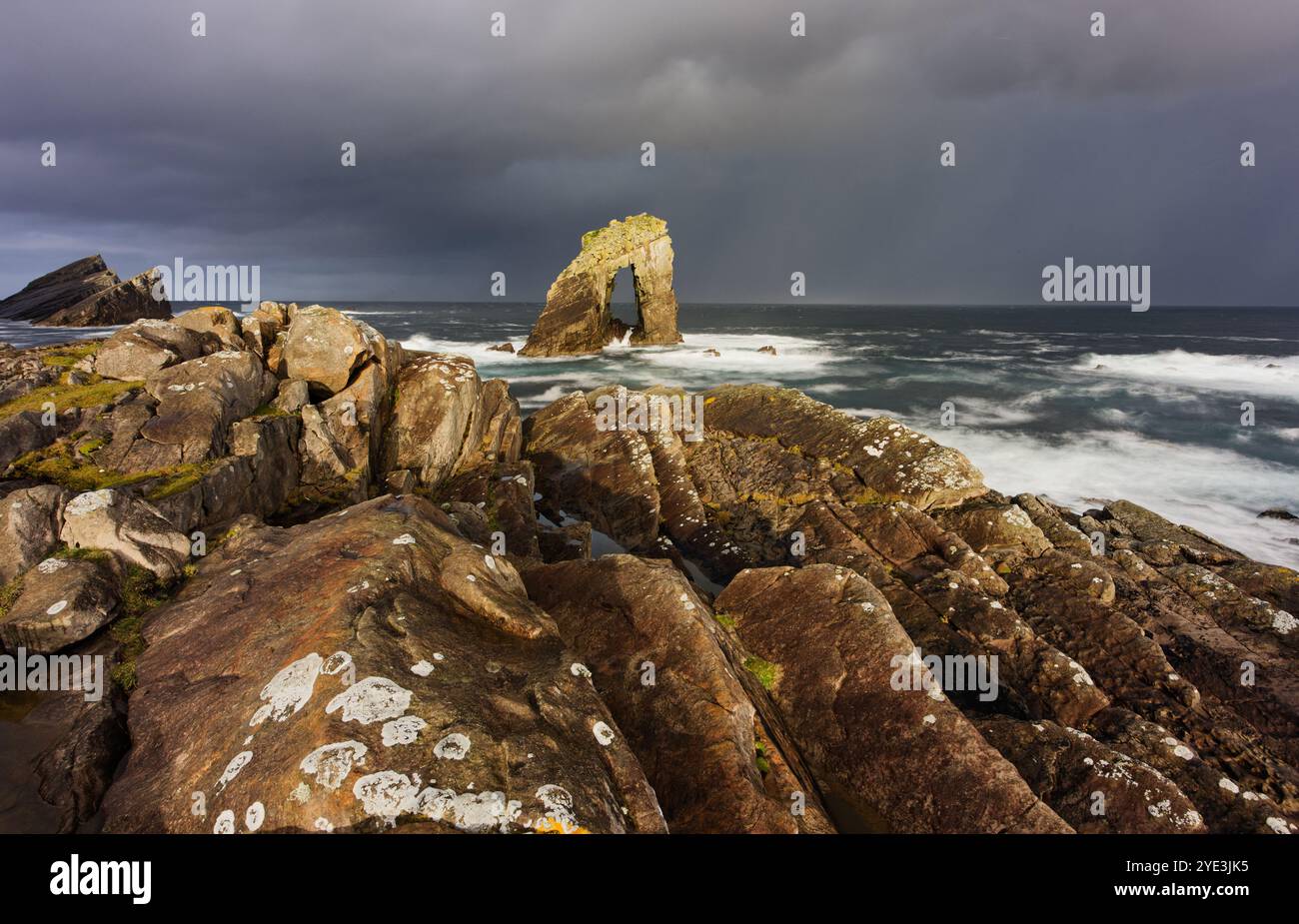Gaada stack on Foula, Shetland at sunrise Stock Photo - Alamy