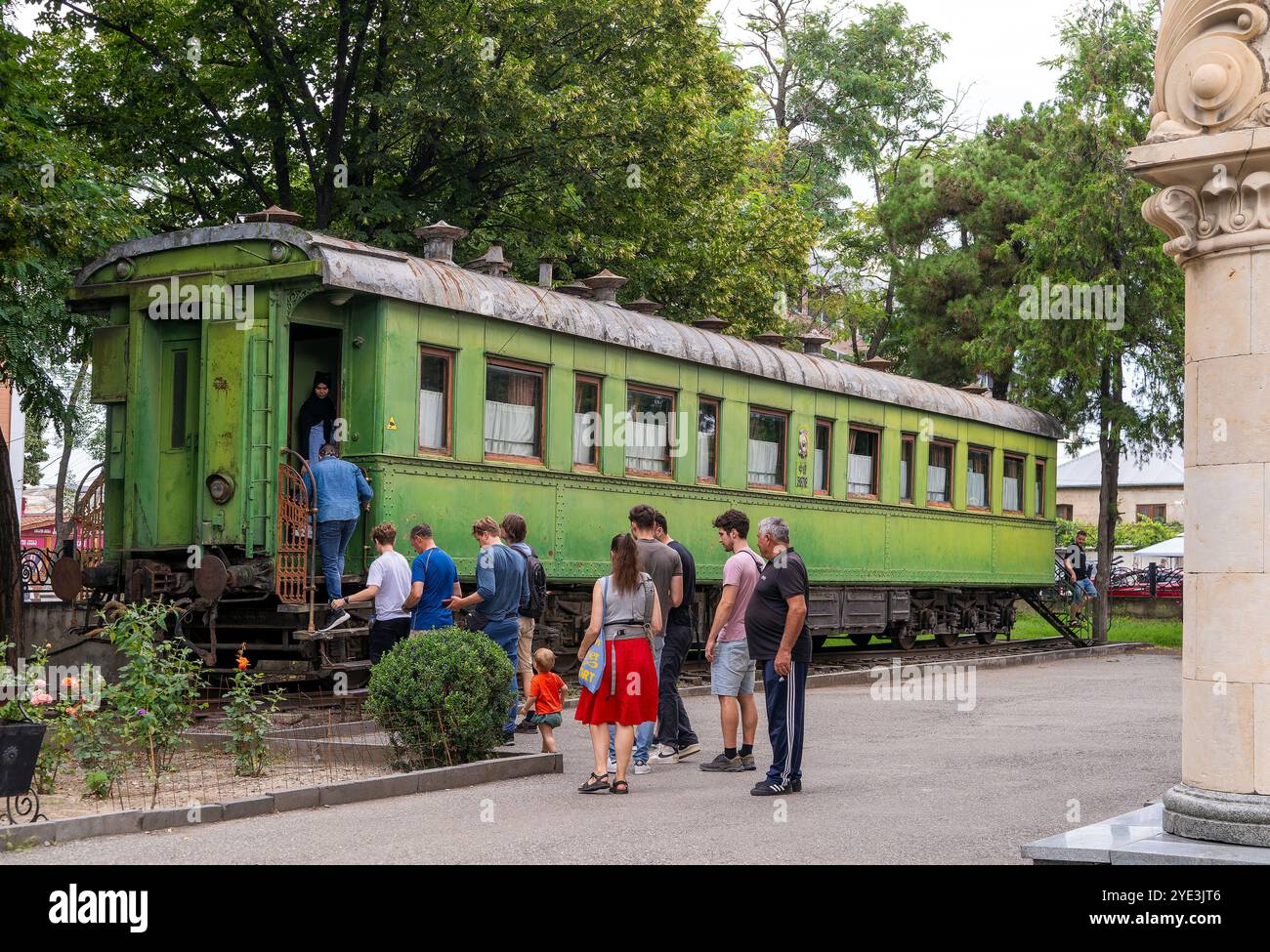 Armored railway carriage of Joseph Stalin (Jughashvili) at his museum ...