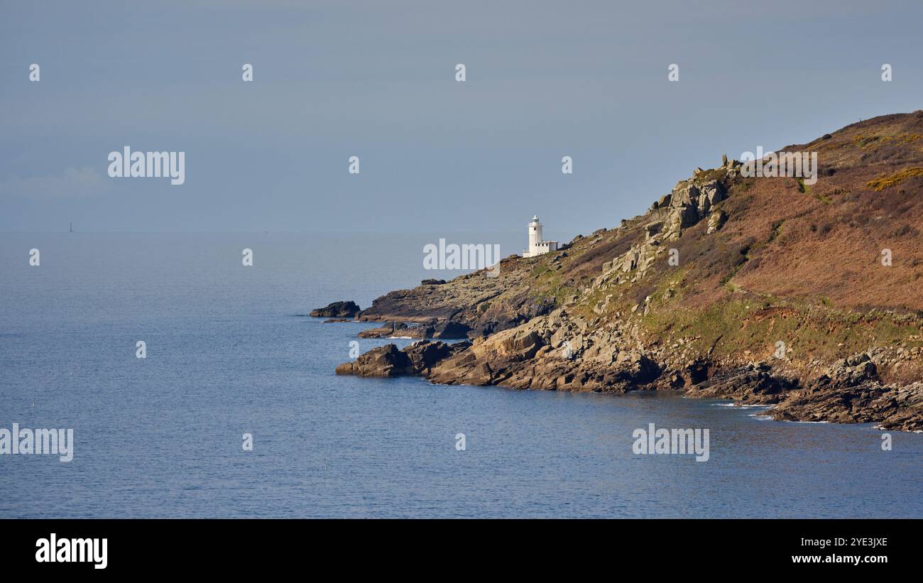 looking west towards Tater-du lighthouse with Wolf Rock lighthouse in ...