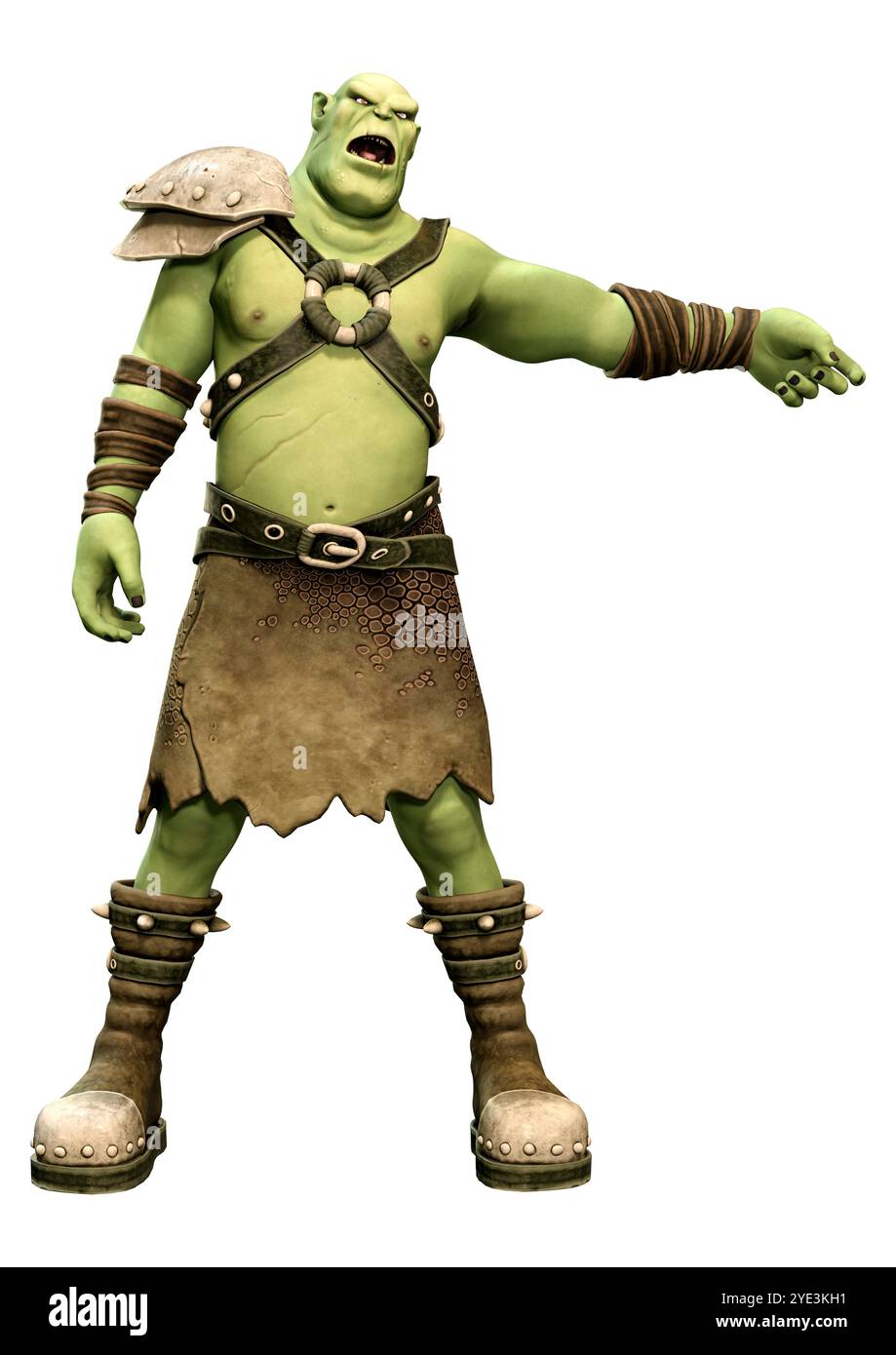 3D rendering of a fantasy monster orc isolated on white background ...