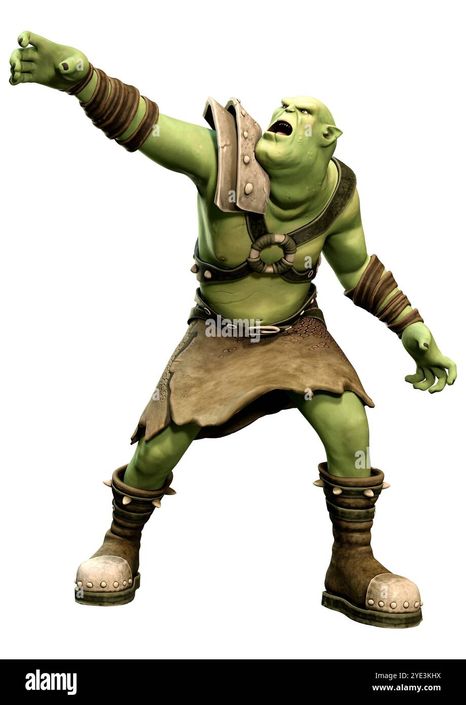 3D rendering of a fantasy monster orc isolated on white background ...