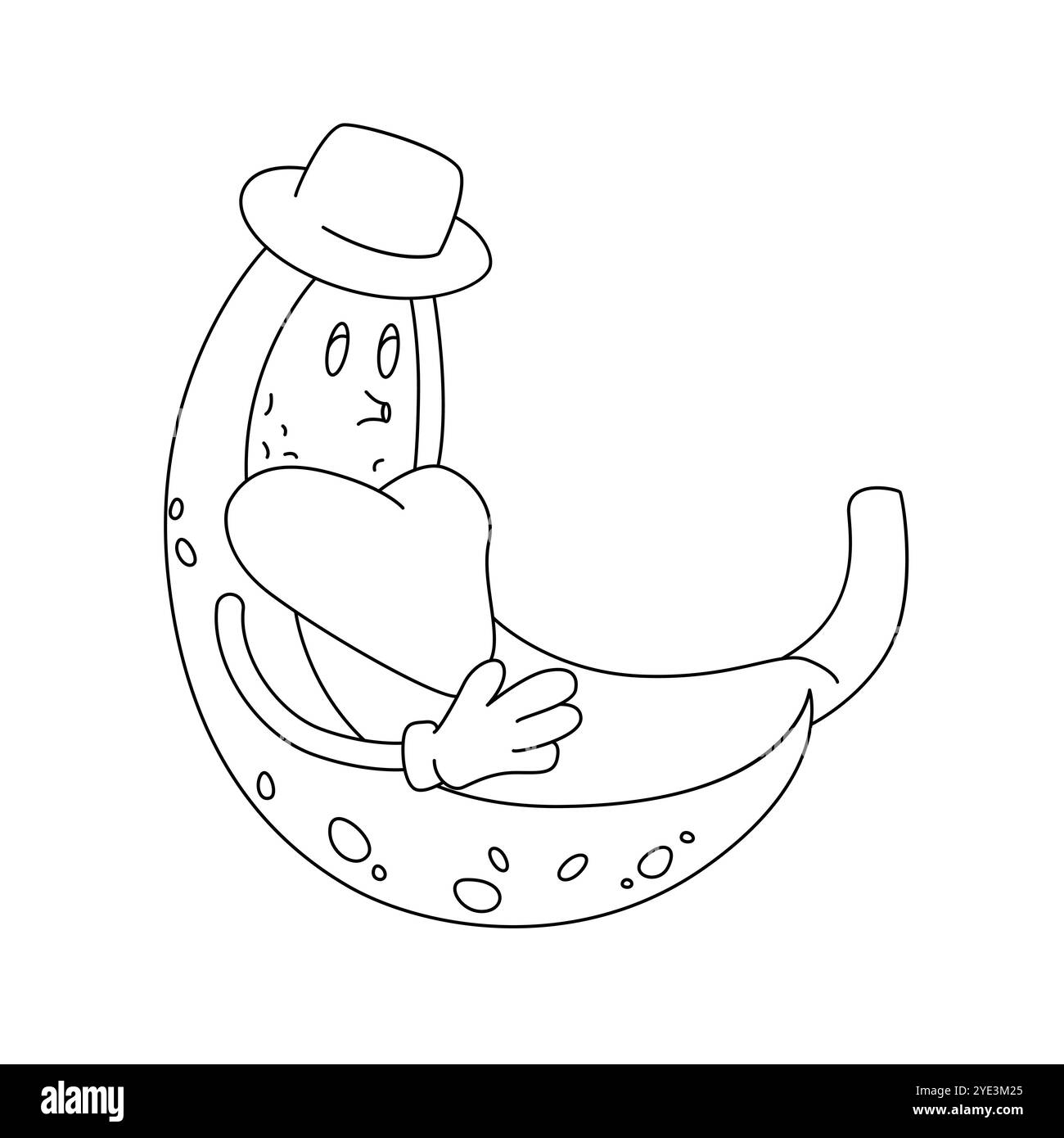Groovy psychedelic banana peeling skin, funny fruit in hat and gloves vector illustration Stock ...