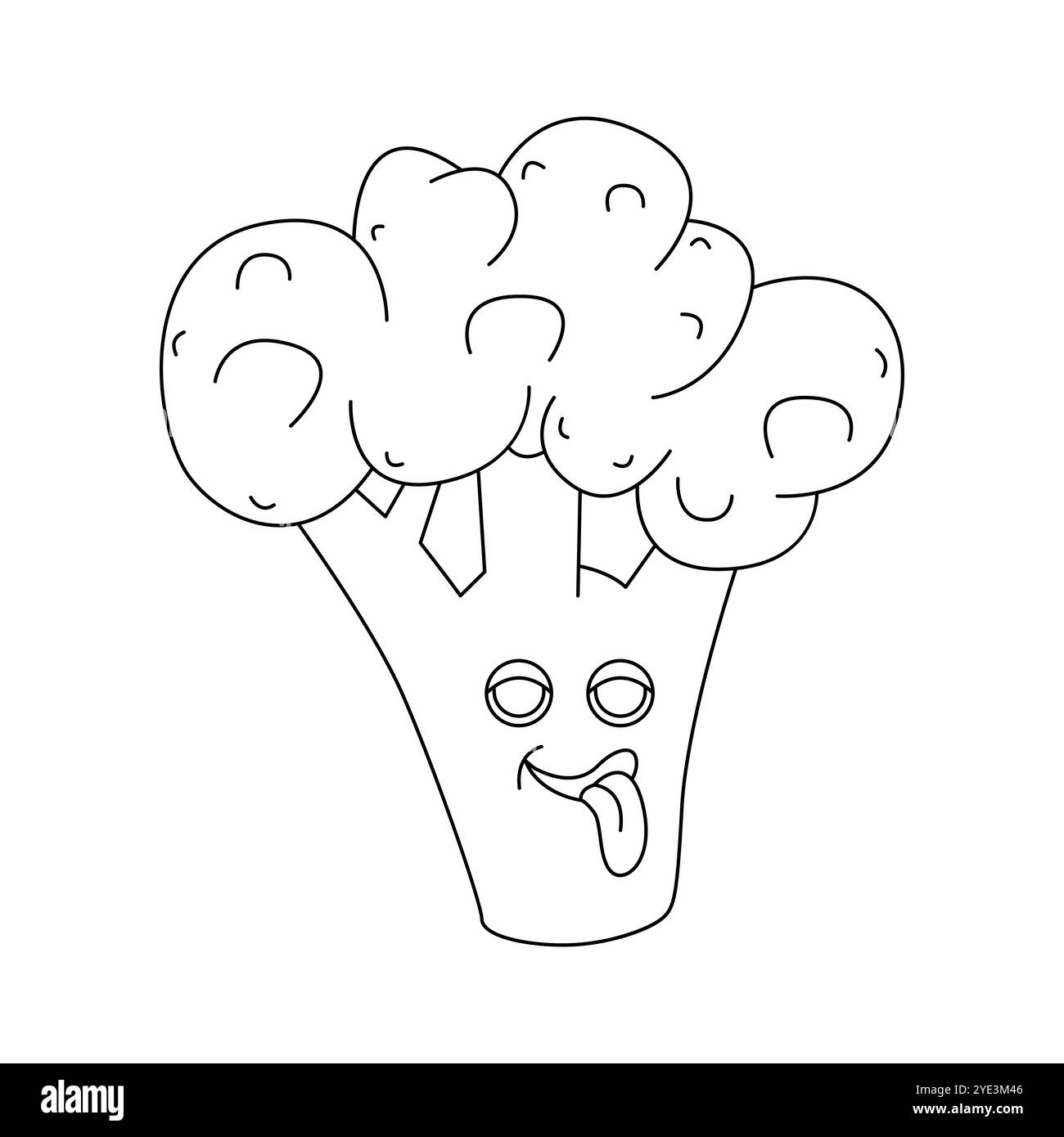 Groovy psychedelic broccoli showing tongue, funny healthy vegetable ...