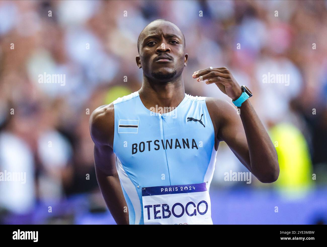 Letsile Tebogo winning in the 200 meters at the Paris 2024 Olympic ...