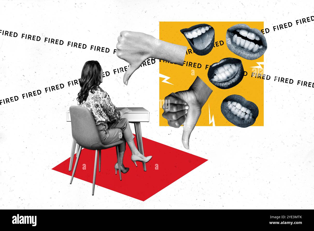 Composite trend artwork sketch image photo collage of jobless ...