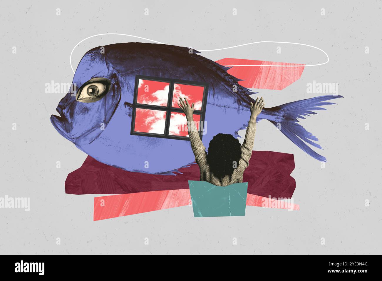 Composite trend artwork 3D sketch image photo collage of surreal ...