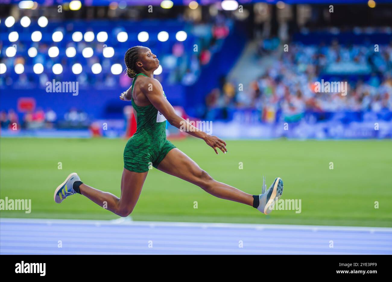 Ruth Usoro participating in the long jump at the Paris 2024 Olympic ...